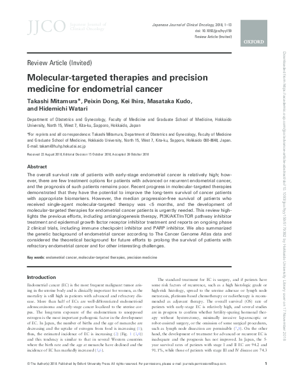 (PDF) Molecular-targeted therapies and precision medicine for ...