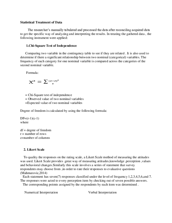 DOC Statistical Treatment Of Data DOC Statistical Treatment Of Data
