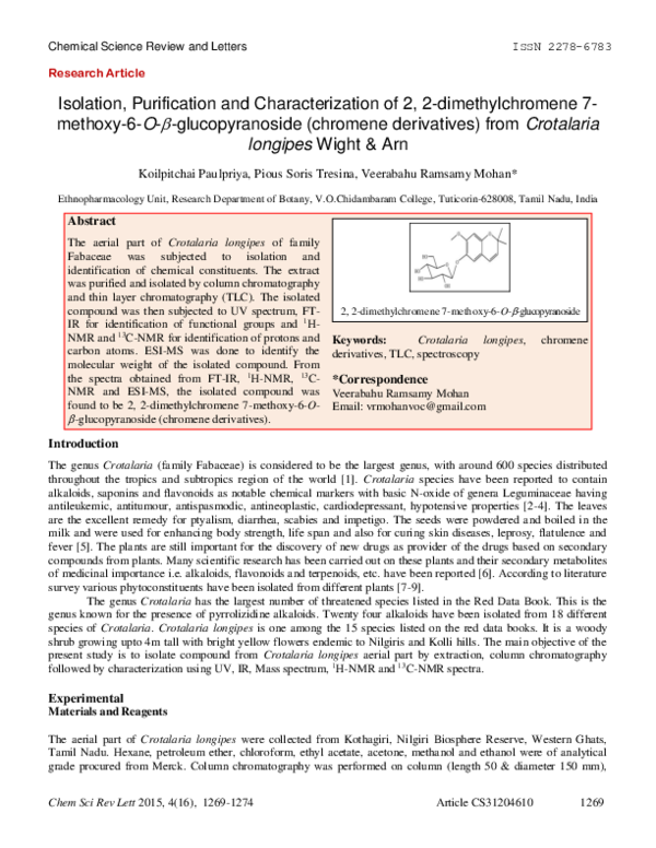 (PDF) Isolation, Purification and Characterization of 2, 2 ...