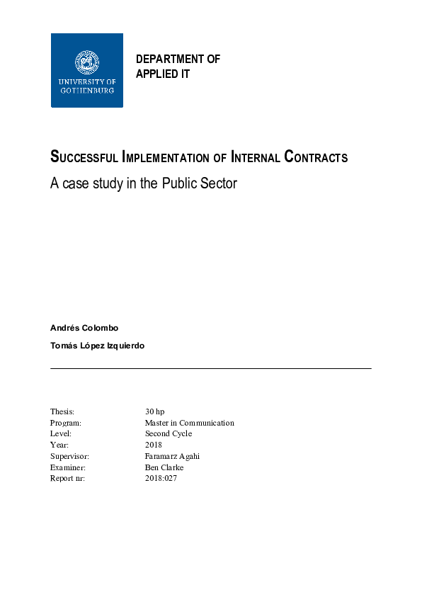 (PDF) SUCCESSFUL IMPLEMENTATION OF INTERNAL CONTRACTS