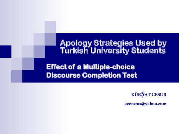 (PPT) Apology strategies of Turkish university students: Effect of ...