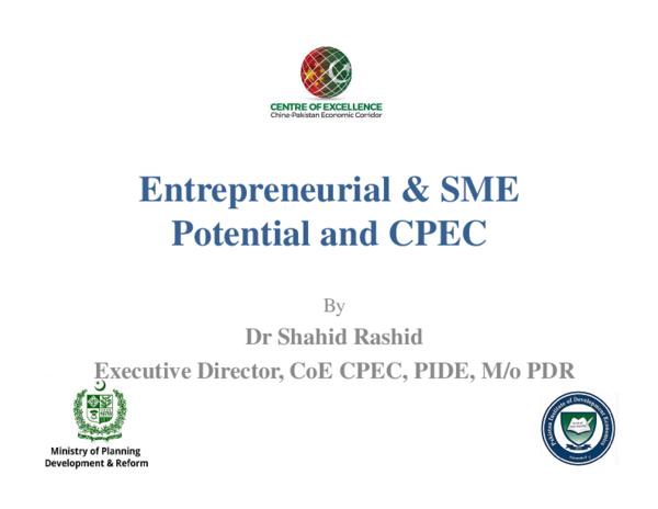 (PDF) Entrepreneurship and SME Potential and CPEC
