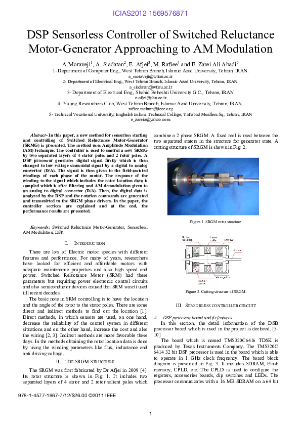(PDF) DSP Sensorless Controller of Switched Reluctance Motor-Generator Approaching to AM Modulation