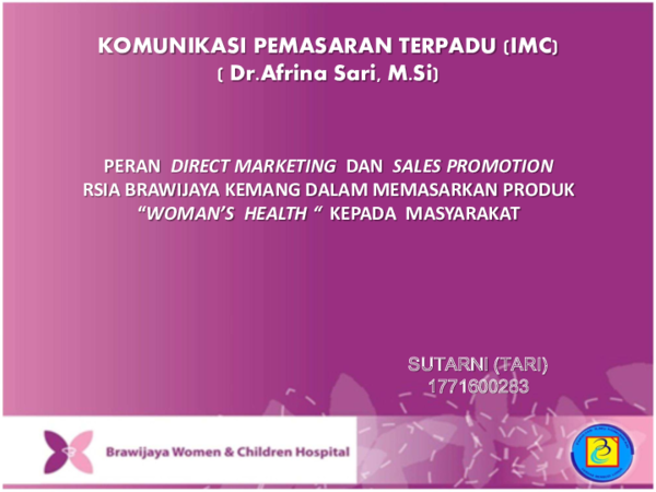 (PDF) Penerapan IMC Personal Selling dan Direct Marketing pada RSIA ...