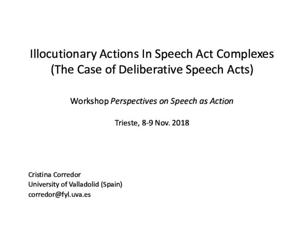 (PPT) Illocutionary actions in speech act complexes. The case of ...