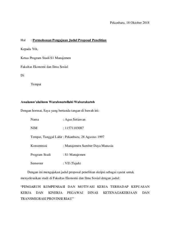 (DOC) JUDUL PROPOSAL