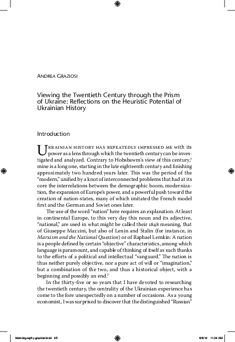 (PDF) Graziosi Ukrainian Historiography201608 (Viewing the Twentieth ...