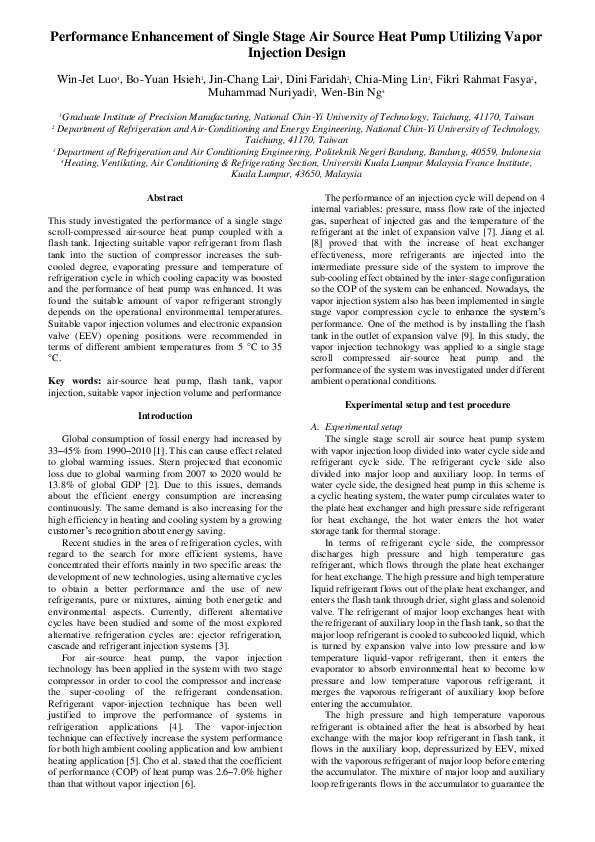 (DOC) Performance Enhancement of Single Stage Air Source Heat Pump ...