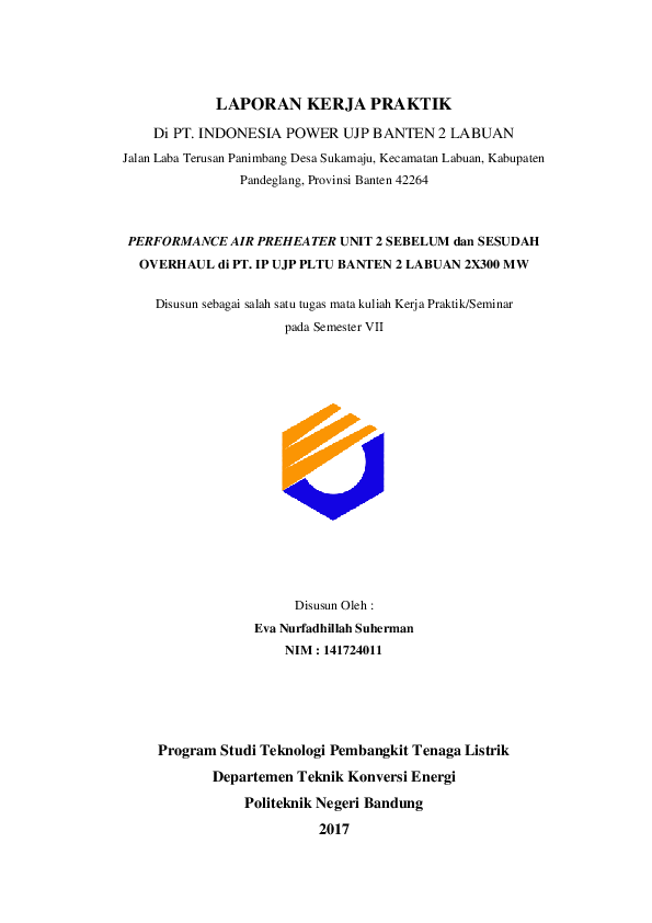 (DOC) LAPORAN KERJA PRAKTIK Di PT. INDONESIA POWER UJP BANTEN 2 LABUAN