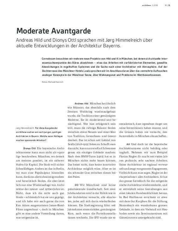(PDF) Moderate Avantgarde. Andreas Hild und Dionys Ottl sprachen mit ...