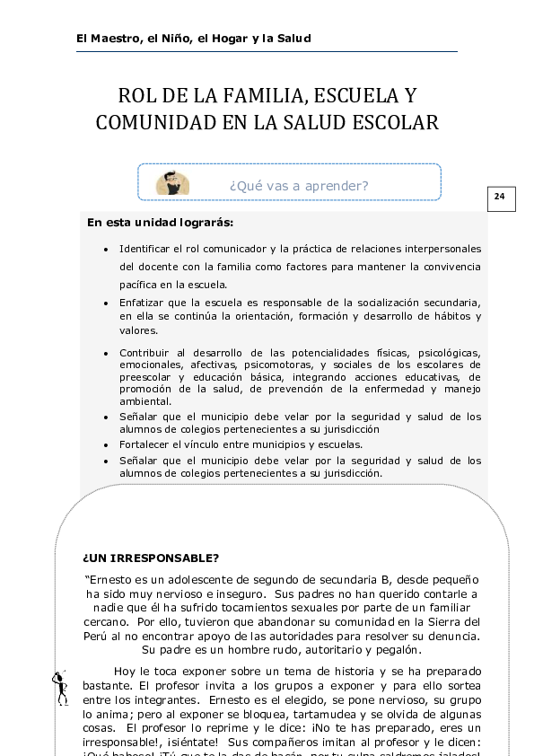 (PDF) UNIDAD 2 ROL DE LA FAMILIA, ESCUELA Y COMUNIDAD