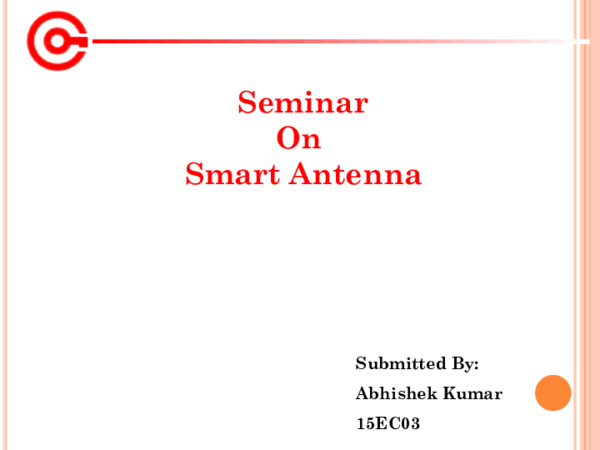 (PPT) ECE Smart Antenna PPT