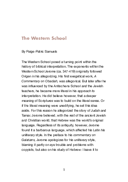 (PDF) The Western School