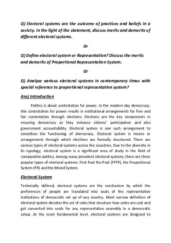 (PDF) Electoral system