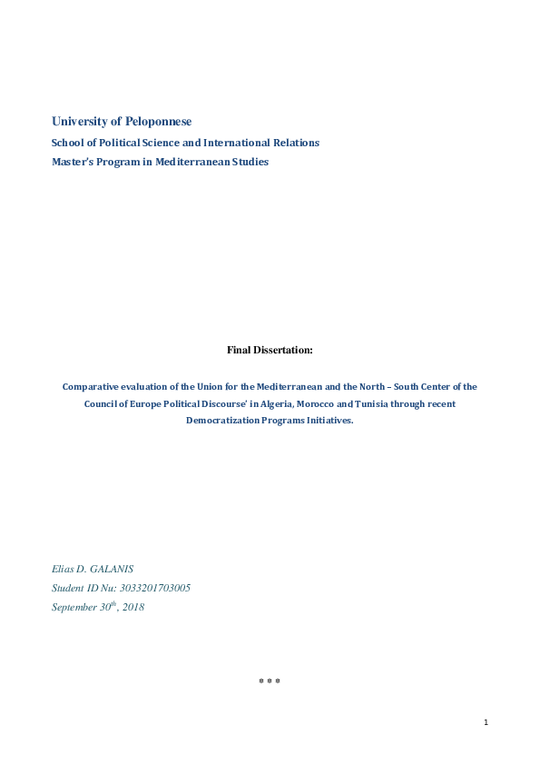 (DOC) A critical Discourse analysis of the UfM and NSC activities vis a cis the EU & ENP ...