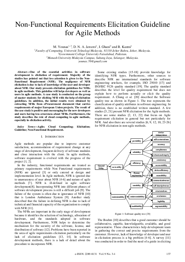 (PDF) Non-Functional Requirements Elicitation Guideline for Agile Methods