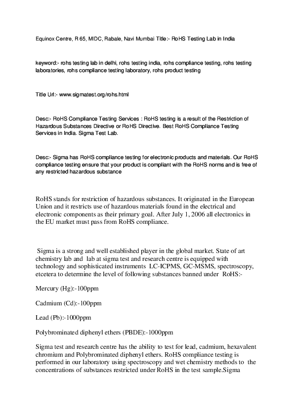 (DOC) RoHS Testing Lab in India.docx