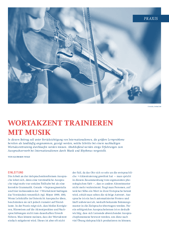 (PDF) Wortakzent trainieren mit Musik | Kathrin Wild - Academia.edu
