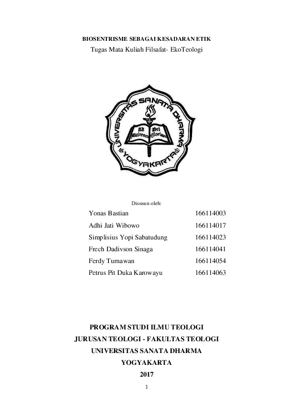 (DOC) Biosentrisme sebagai kesadaran etik