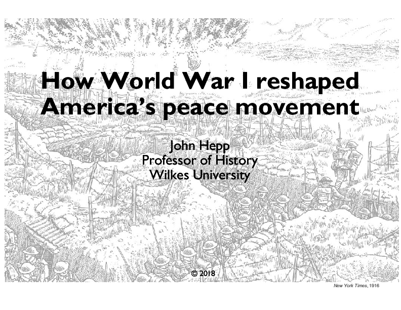 (PDF) How World War I reshaped America's peace movement