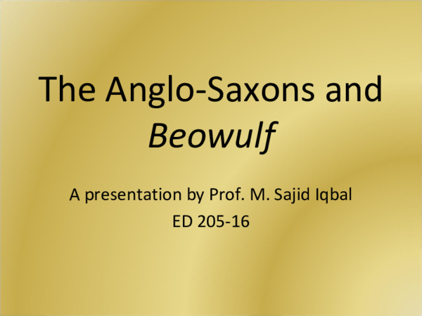 (PDF) The Anglo-Saxons and Beowulf
