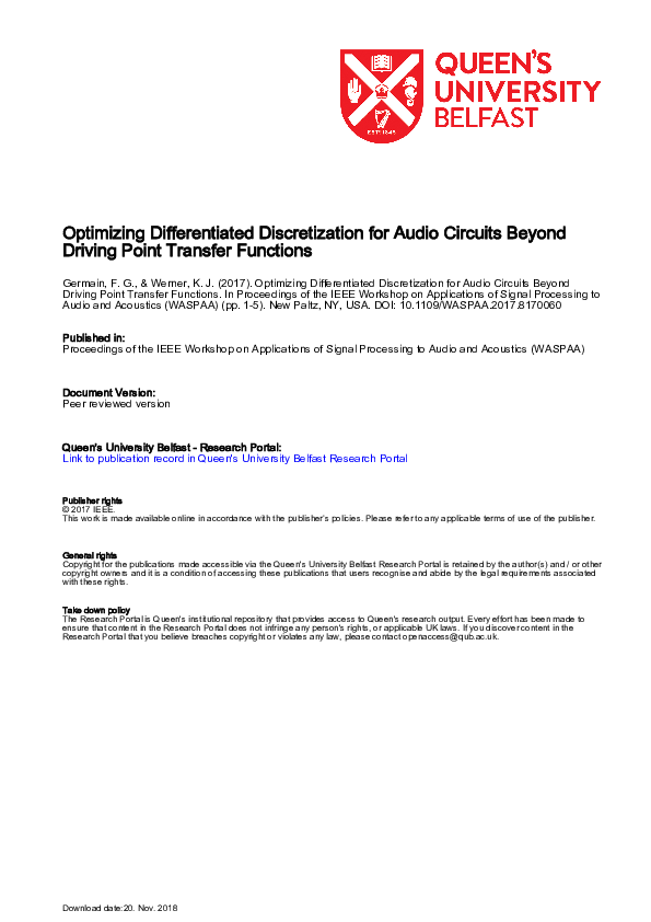 (PDF) Optimizing Differentiated Discretization for Audio Circuits Beyond Driving Point Transfer ...