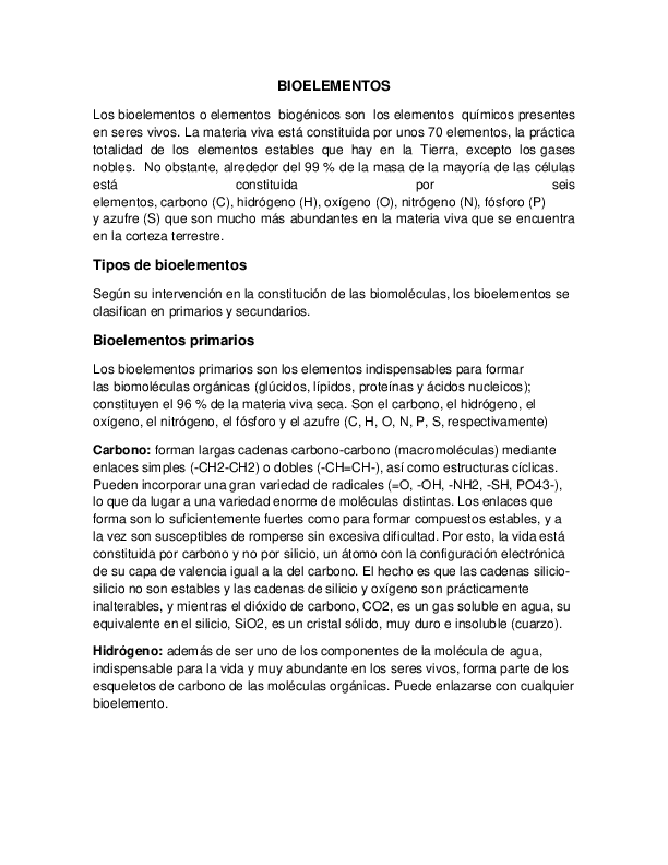 (DOC) BIOELEMENTOS