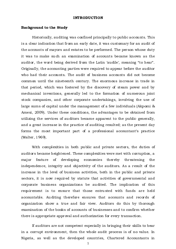 (DOC) proposal on auditors challenges in auditing money deposit banks ...