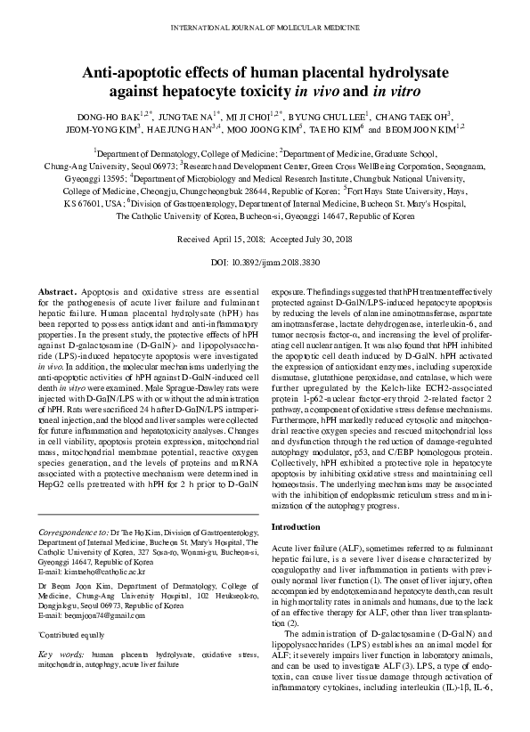 (PDF) INTERNATIONAL JOURNAL OF MOLECULAR MEDICINE