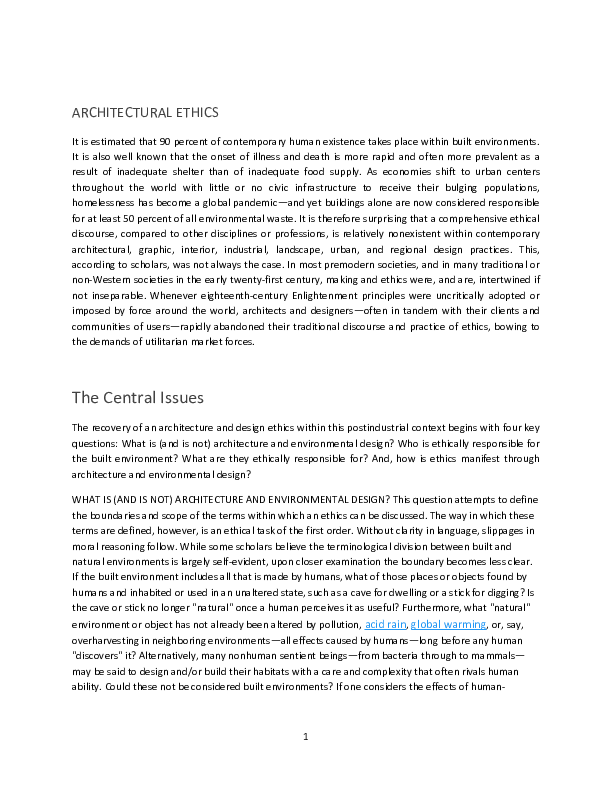 (DOC) ARCHITECTURAL ETHICS