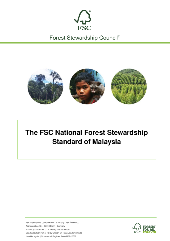 (PDF) The FSC National Forest Stewardship Standard of Malaysia | Balu Perumal - Academia.edu