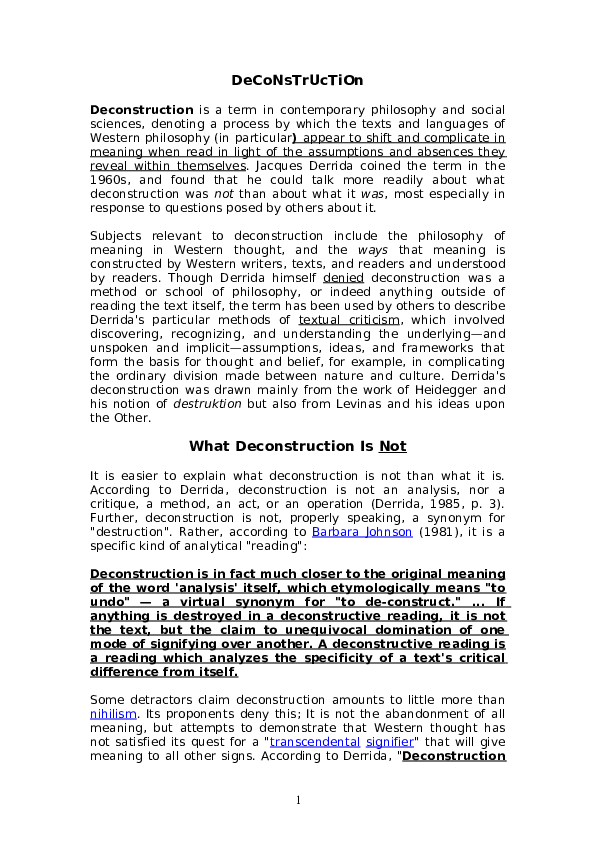 (PDF) Deconstruction