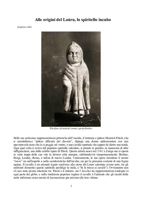 Incubo Mitologia Greca