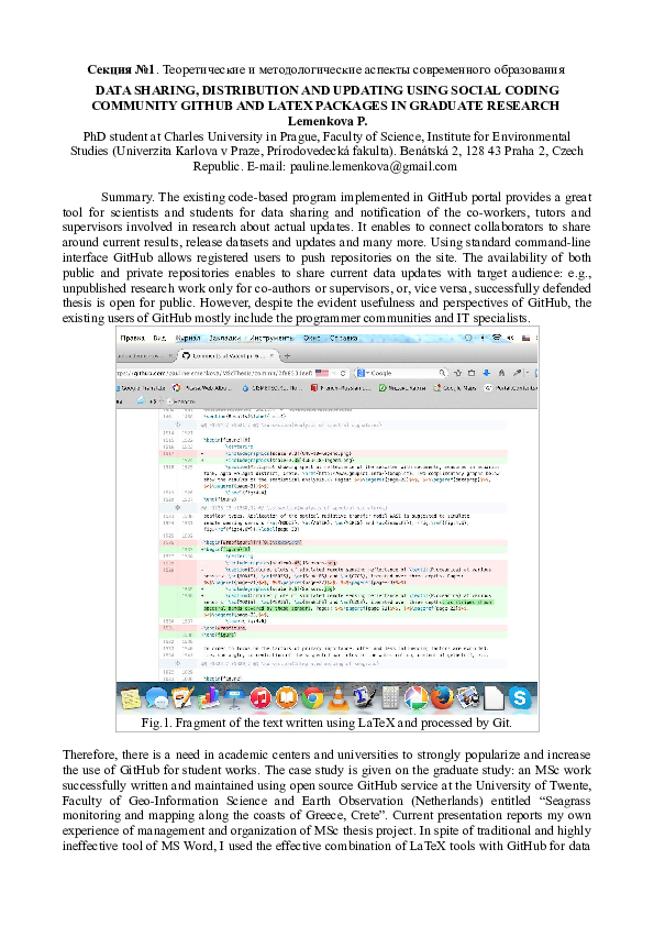 Pdf Data Sharing Distribution And Updating Using Social Coding Community Github And Latex
