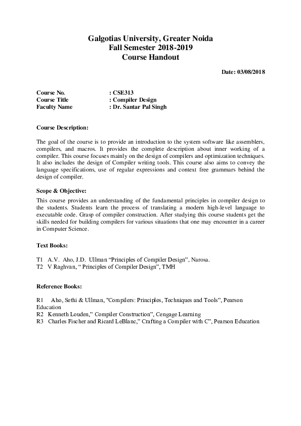 (PDF) Course Handout