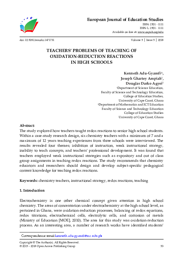 (PDF) Challenges face by Science Teachers in the Teaching of Integrated ...
