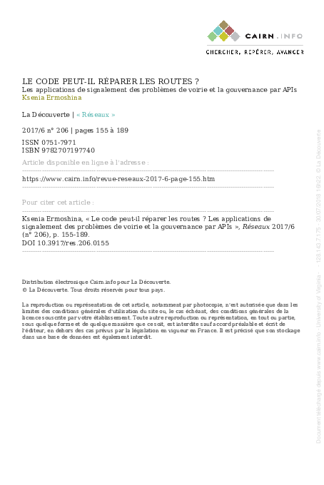(PDF) Le code peut-il réparer les routes? Les applications de ...