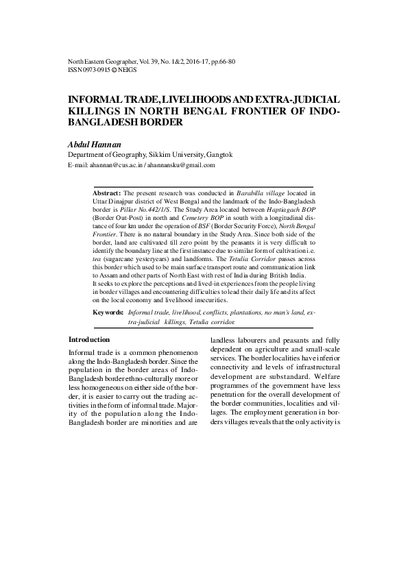 (PDF) INFORMAL TRADE, LIVELIHOODS AND EXTRA-JUDICIAL KILLINGS IN NORTH ...