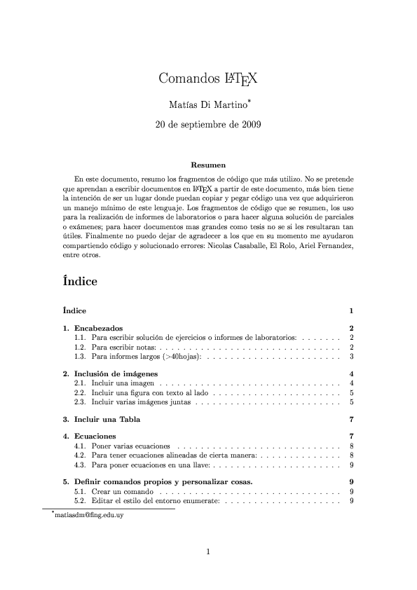 (PDF) Comandos basicos de LATEX