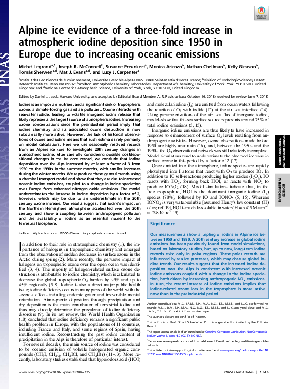 (PDF) Alpine ice evidence of a three-fold increase in atmospheric ...