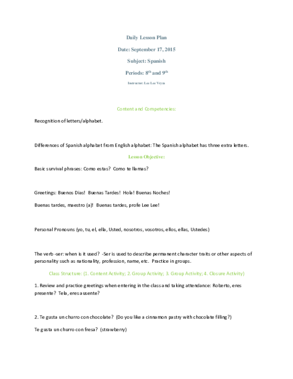 (DOC) Daily Lesson Plan | Eleni Vryza - Academia.edu