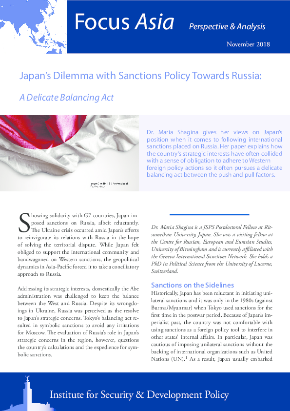 (PDF) Japan’s Dilemma with Sanctions Policy Towards Russia: A Delicate ...