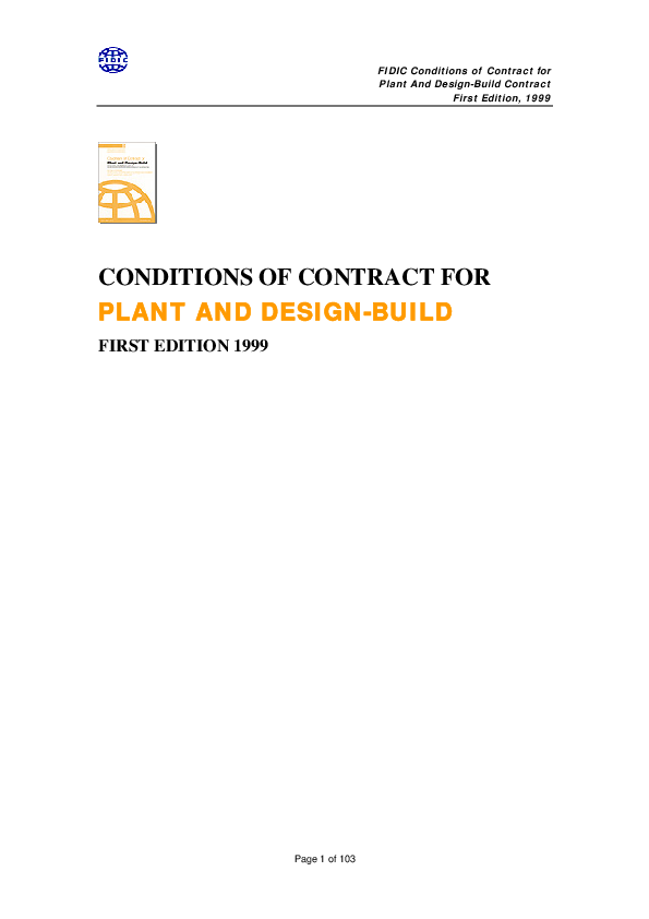 (PDF) CONDITIONS OF CONTRACT FOR PLANT AND DESIGN-BUILD