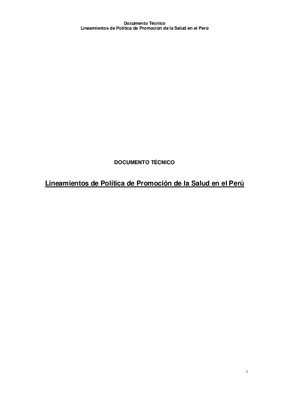(PDF) DT LINEAMIENTOS DE POLITICA PROMOCION DE LA SALUD EN EL PERU | GABRIELA NAYDU GUTIERREZ ...