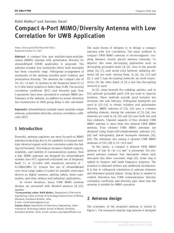 (PDF) Compact 4-Port MIMO/Diversity Antenna with Low Correlation for UWB Application