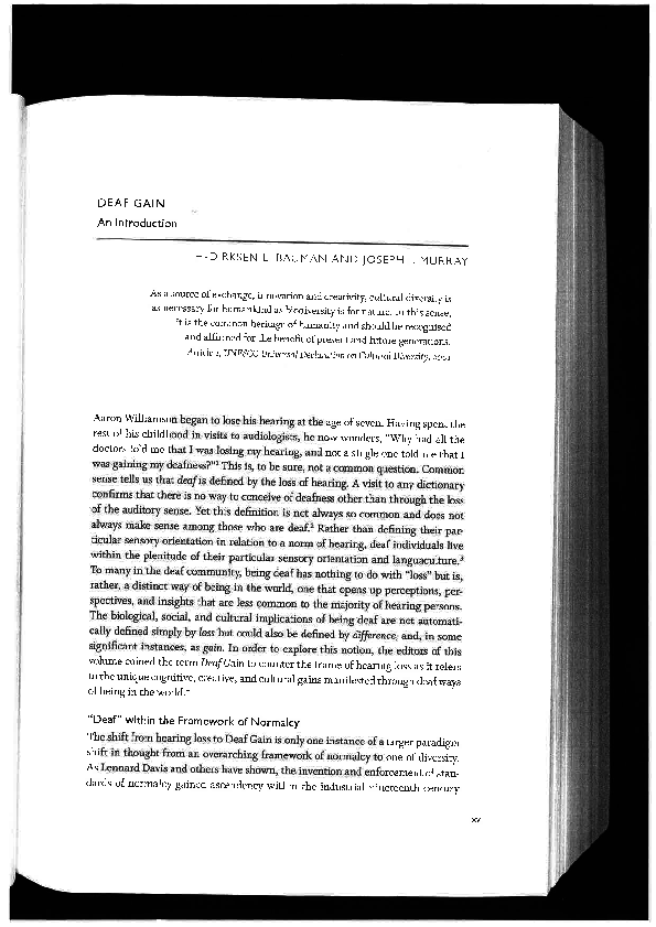 (PDF) Deaf Gain: An Introduction