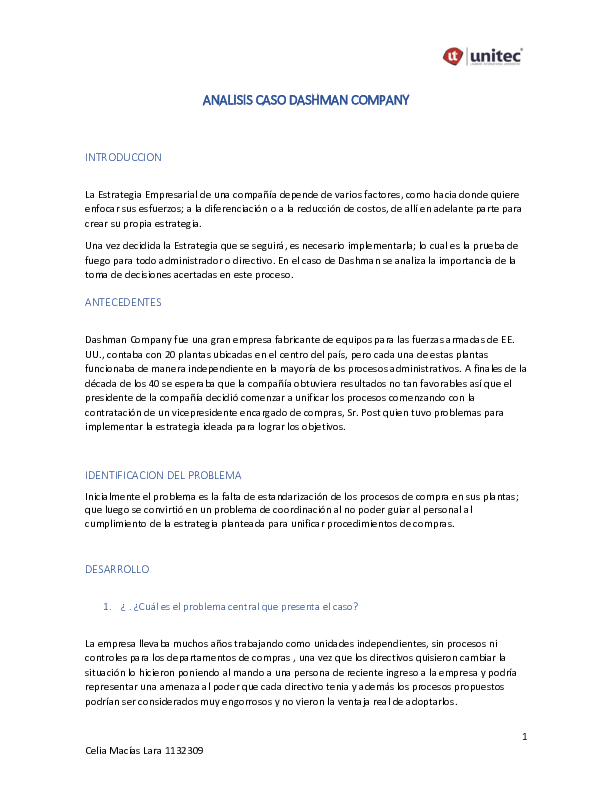 (PDF) ANALISIS CASO DASHMAN COMPANY