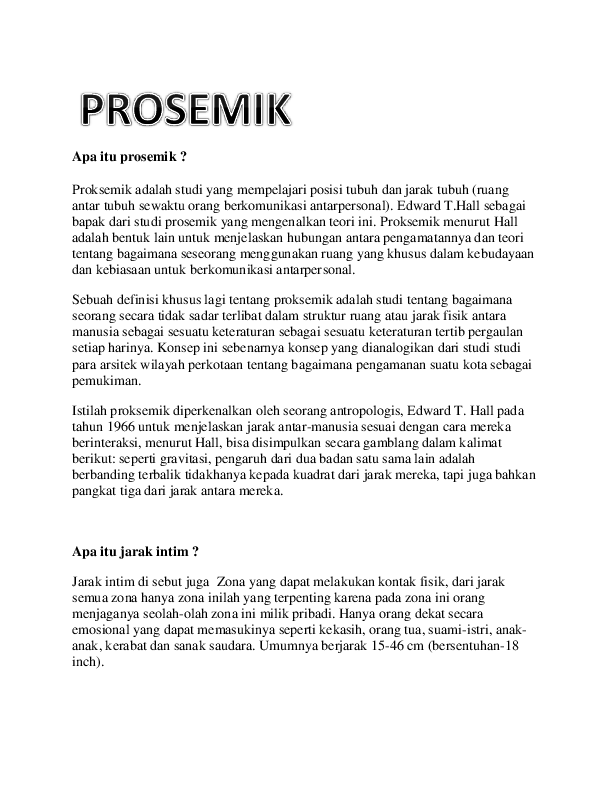 (DOC) Apa itu prosemik