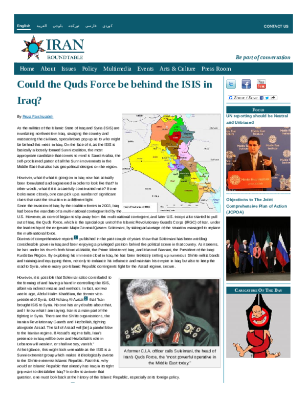 (PDF) Could the Quds Force be behind the ISIS in Iraq?