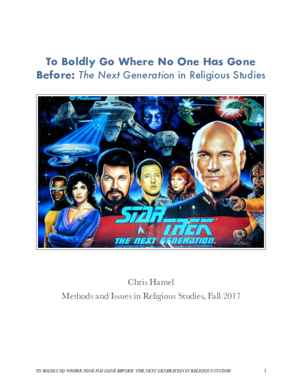 (PDF) To Boldly Go Where None Has Gone Before